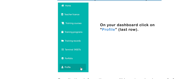 How to use the Dashboard on the NTC Teachers' Portal
